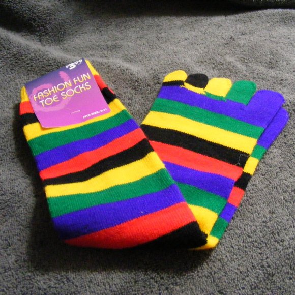 Vintage | Accessories | New Rainbow Toe Socks 91 Deadstock Vintage ...